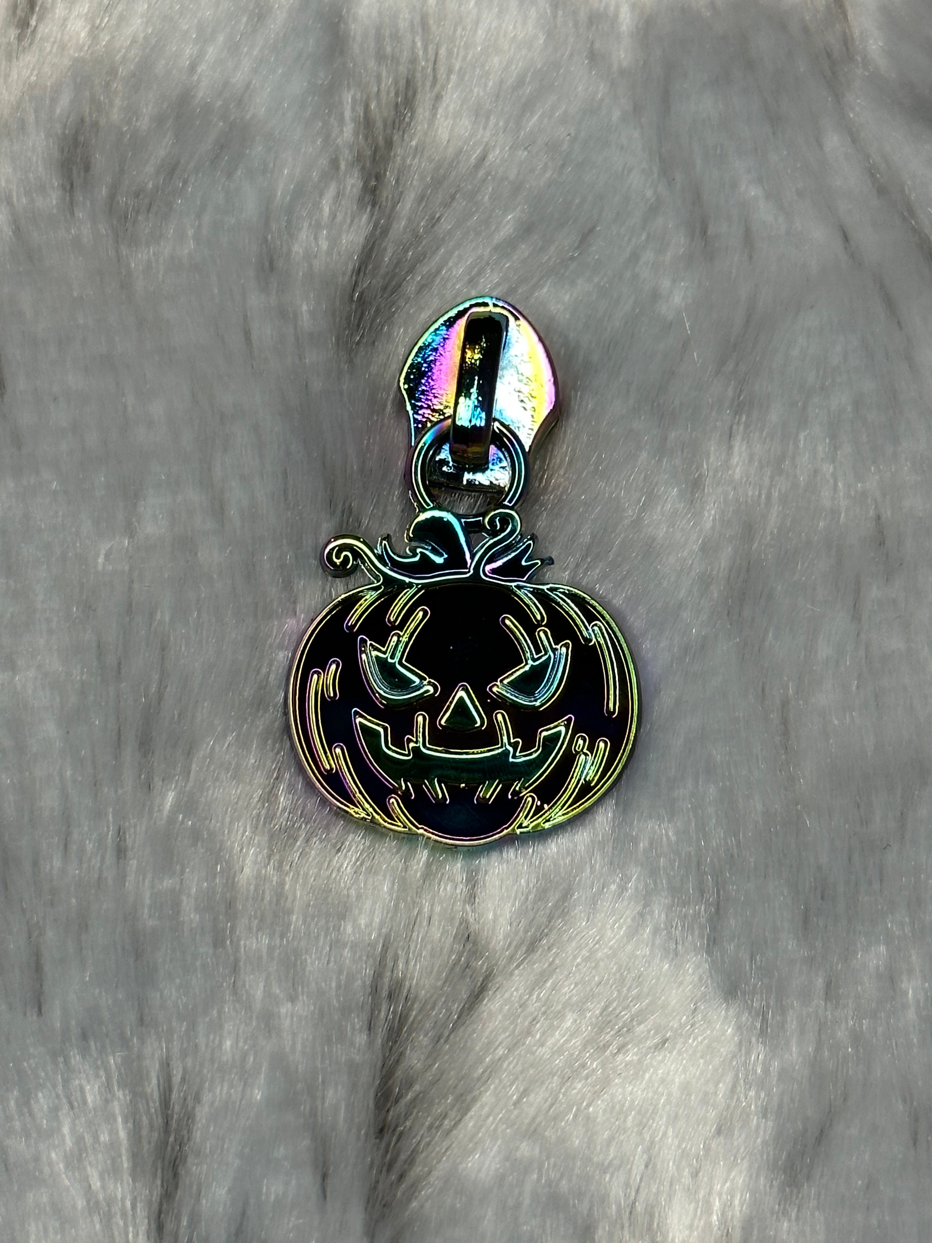 Halloween Pumpkin Zipper Pull (Rainbow) – RAW DESIGNS CCTX