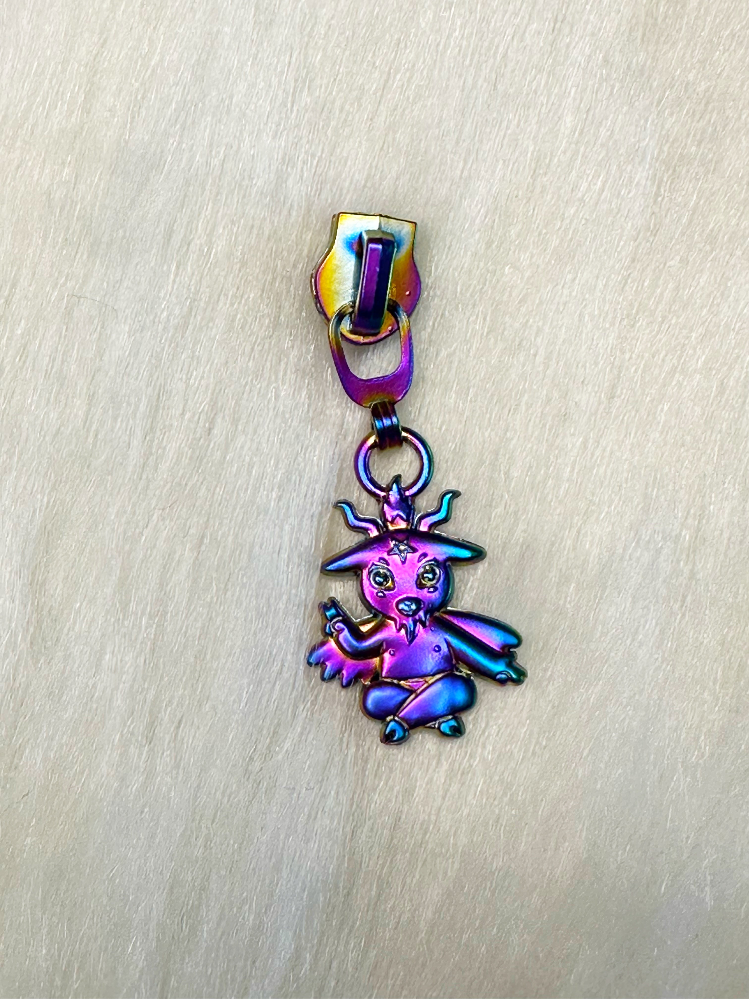 Evil Goat Zipper Pull (Rainbow Finish) – RAW DESIGNS CCTX